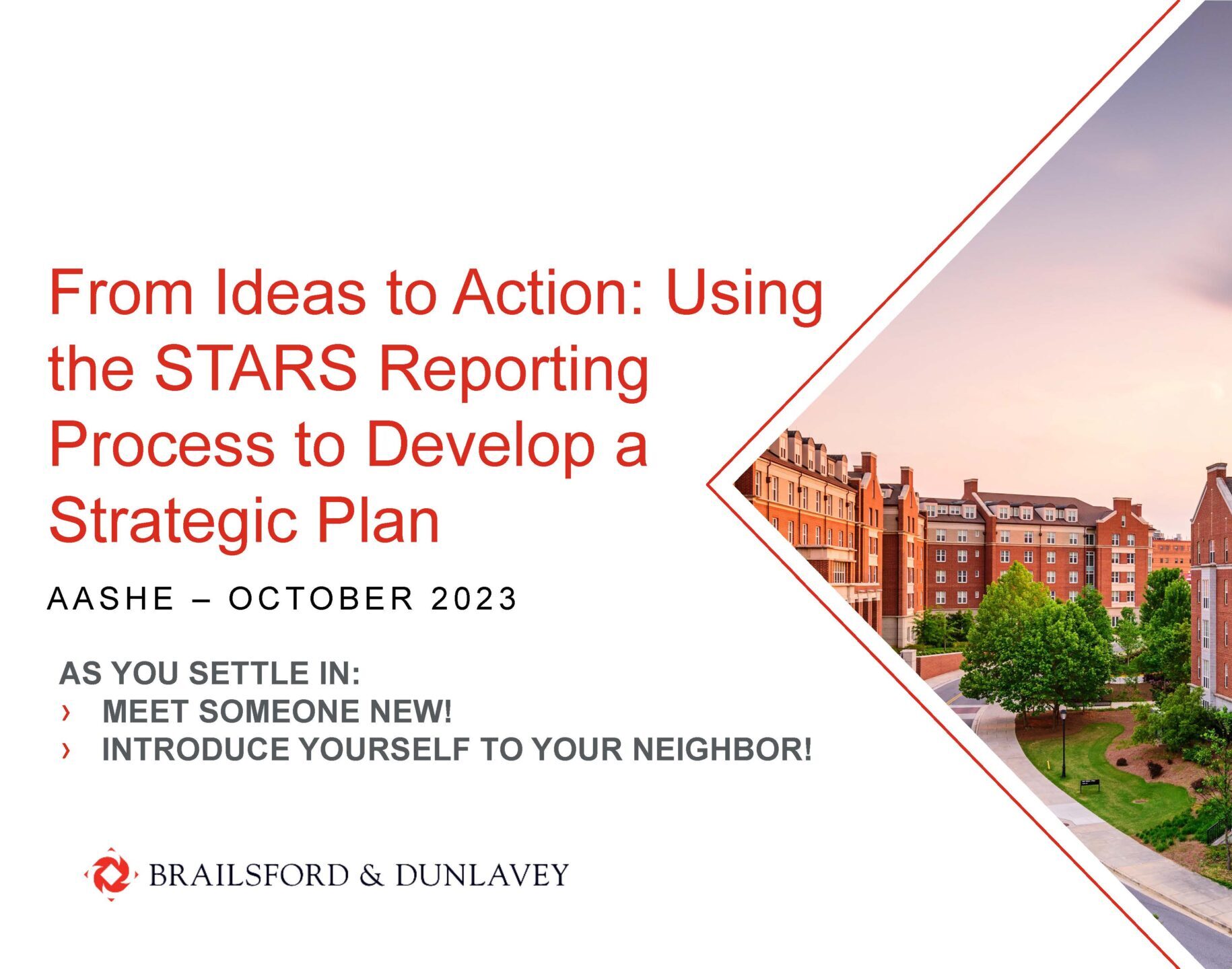 AASHE 2023: From Ideas to Action: Using the STARS Reporting Process to ...